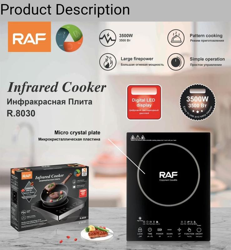 RAF Induction Cooker R8030R - Electric 3500W Touch Control Stove ...