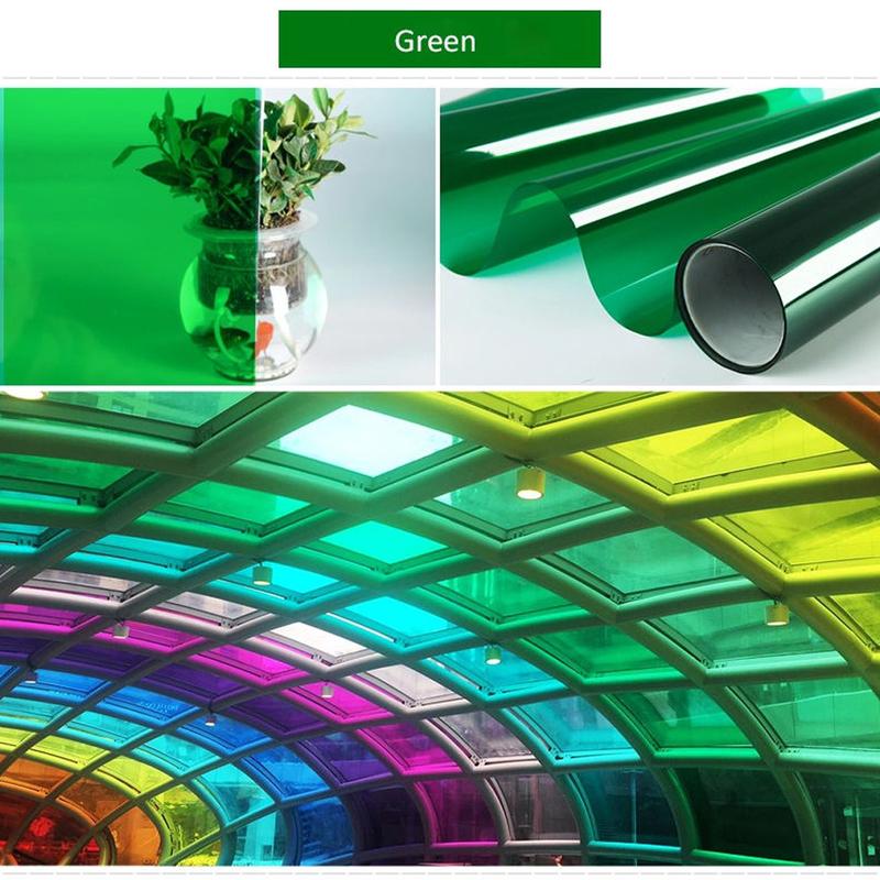 Multi-size Clear Green Color Decorative Window Tint Film Privacy ...