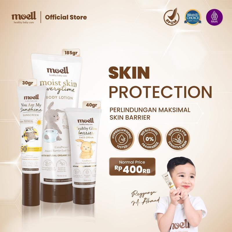Moell Body Lotion 185ml & Sunscreen 30ml & Face Cream 40ml - - Shop ...