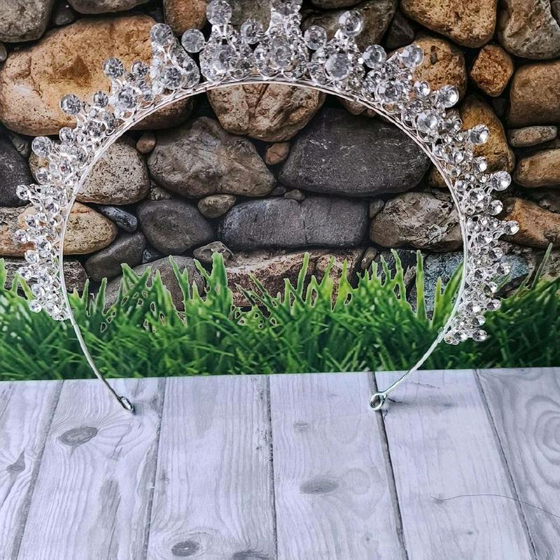 Mahkota Pengantin Tiara Alloy Elegan untuk Perempuan Aksesoris Crown ...