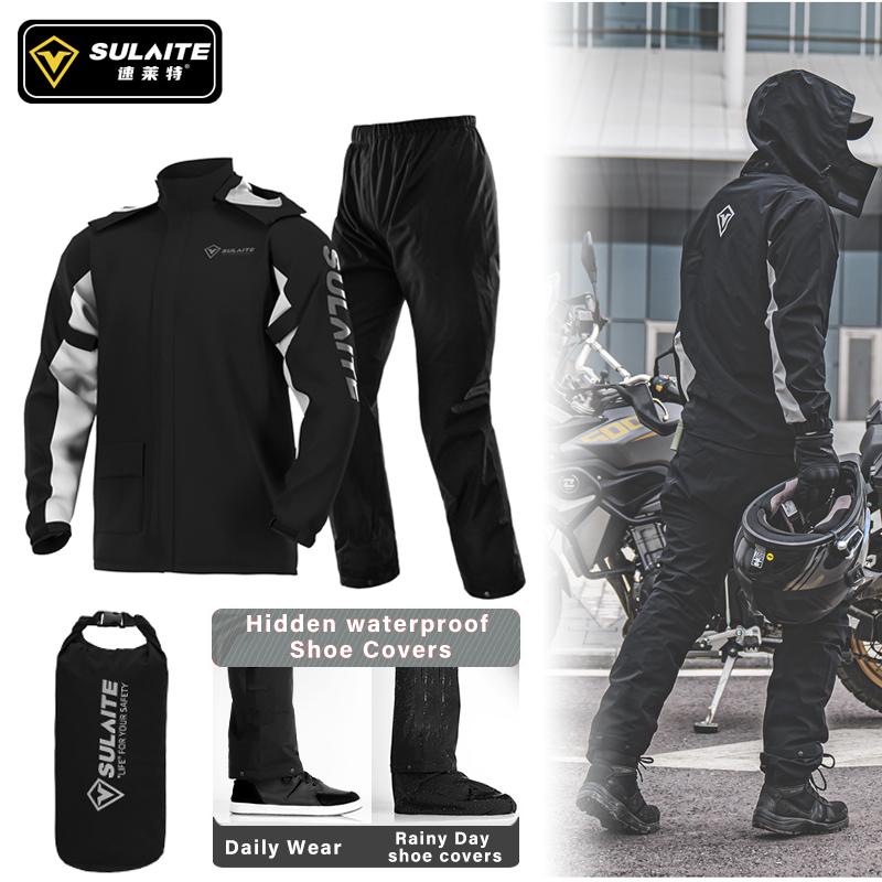 SULAITE Motorcycle Raincoat Suit Men Outdoor Waterproof Rainwear ...