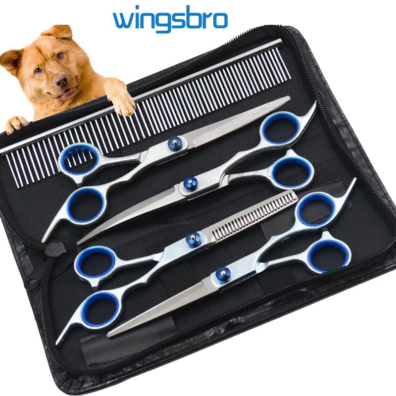 4 In1 scissors set for Pet Dogs Grooming Scissors Stainless Steel ...