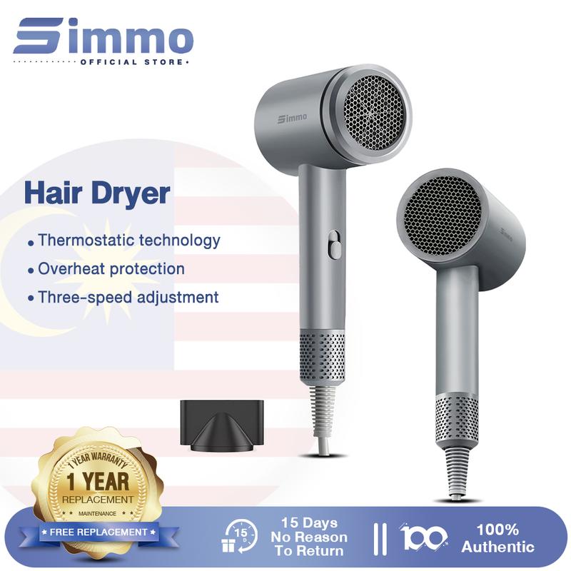 SIMMO Hair Dryer High Speed Fast Drying Hair Soft Quiet Portable ...
