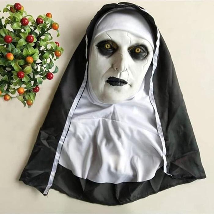 Topeng Valak The Nun Latex Horor Seram Mask Pesta Halloween Cosplay ...