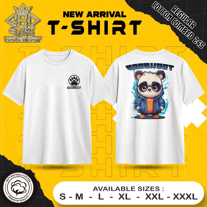 KAOS REGULAR CUTE PANDA BRAND GOOBIIDOT BAHAN 100% KATUN COTTON ...