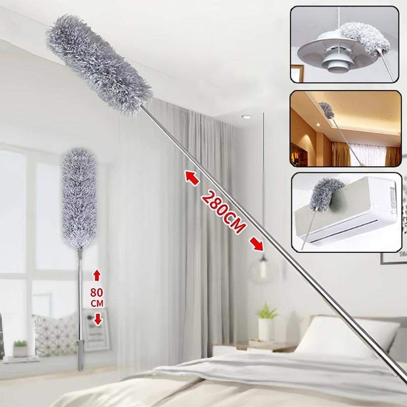 60/280cm Adjustable Duster Brush Microfiber Cobweb Duster Fa - TikTok ...