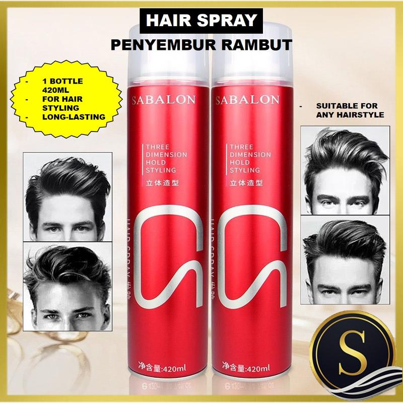 SABALON Extra Strong Hold Hair Spray Spray Rambut Lelaki Saloon ...