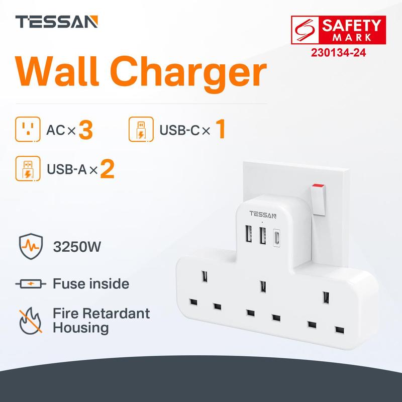 【TESSAN Special 】SAFETY MARK Extension Plug Adaptor with USB - TikTok ...