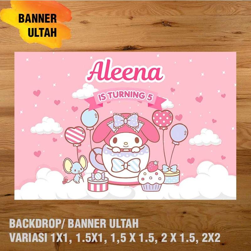 MELODY BANNER/ BACKDROP/ SPANDUK ULANG TAHUN UL-TAH - Shop | Tokopedia