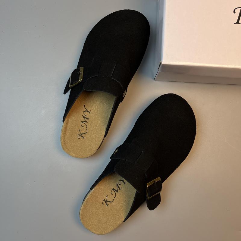 KMY Genuine leather soft-soled shoes, cowhide thick-soled slippers ...