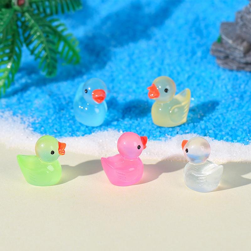 90 PCS Luminous Mini Resin Duck Glow in The Dark Ducks Miniature Duck ...