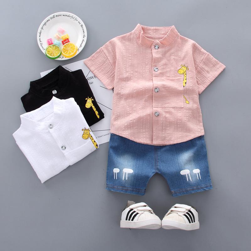 0-5Y 2PCS Baby Terno For Boy Summer Short-sleeved Cotton Animal ...