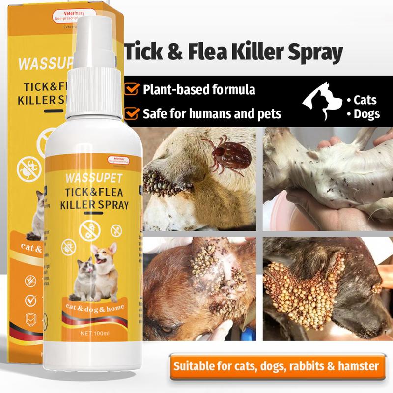 WASSUPET Tick and Flea Spray for Dog and Cat Anti Tick Garapata ...