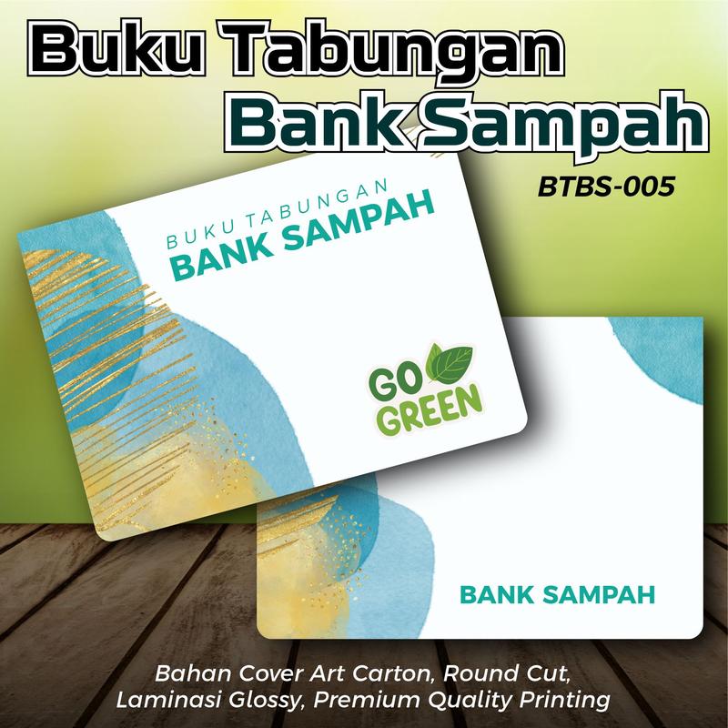 BUKU TABUNGAN BANK SAMPAH CUSTOM COVER TEBAL ART CARTON GLOSSY DESAIN ...