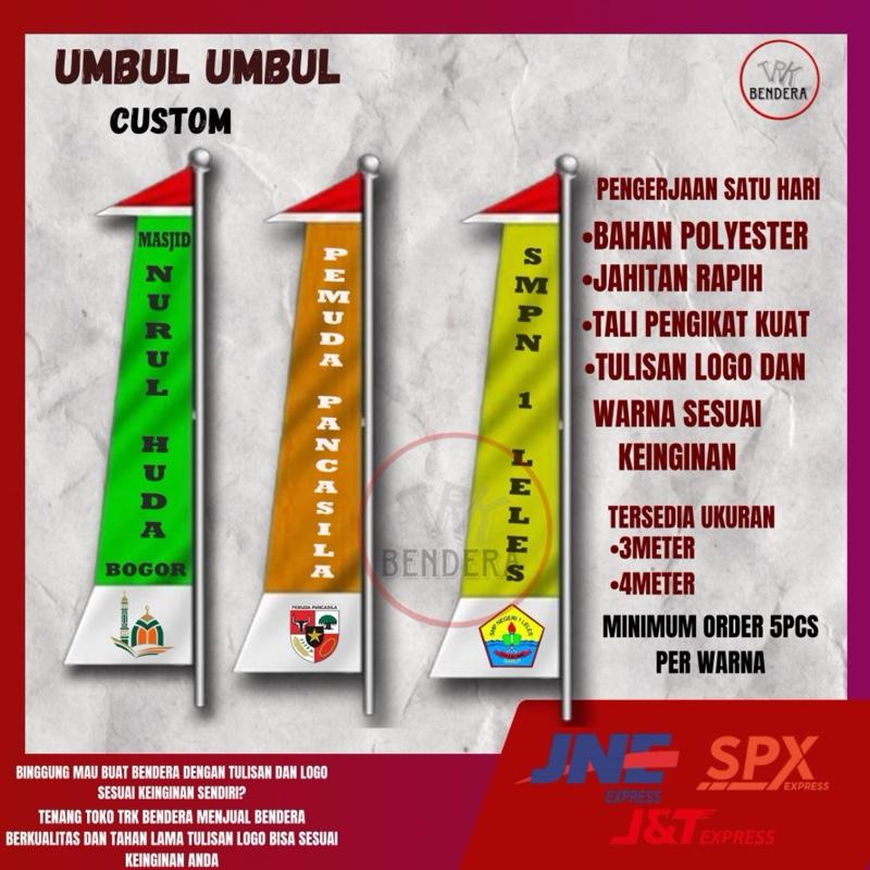 UMBUL UMBUL CUSTOM 4/3 METER TULISAN LOGO - Shop | Tokopedia