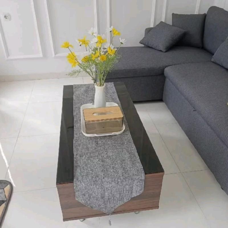 TAPLAK MEJA RUANG TAMU / TAPLAK MEJA DENIM / UK 150 X 40 / TAPLAK ...