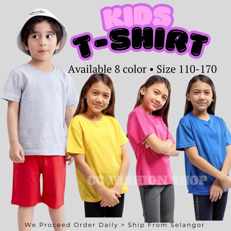 Baju T-Shirt Kanak-Kanak Unisex Baju Sekolah Baju Sukan Microfiber ...
