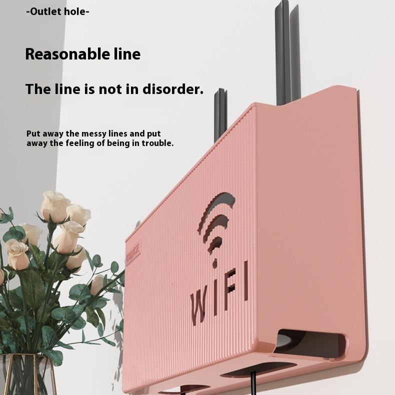 Wireless router storage box wall mounted hole free cable organizer ...