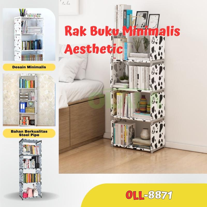 【COD】Rak Buku 4 Tingkat Bongkar Pasang Minimalist Besi Alumunium - Shop ...