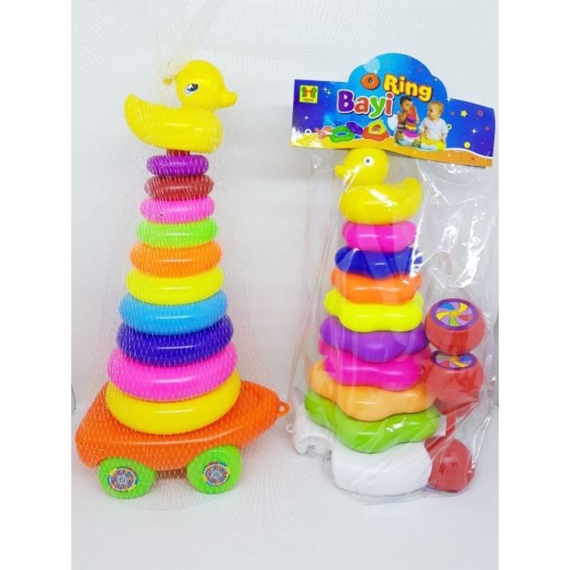 Mainan Anak Ring Donat Susun Roda B446 Jumbo dan Bebek Kuning - Shop ...
