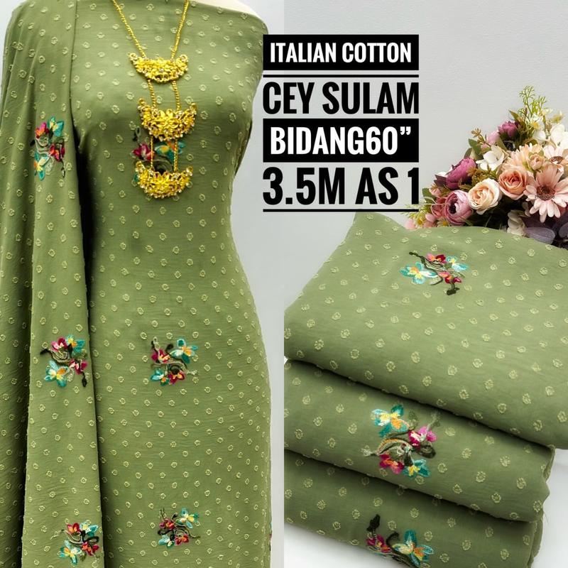 Kain pasang,Italian Crepe Embroidery,kain Murah dan Cantik,Ready ...