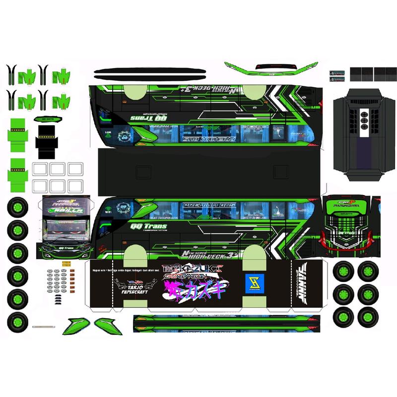 Mainan Lembaran Papercraft Bus QQ Trans Nabila Winspector Skala - Shop ...
