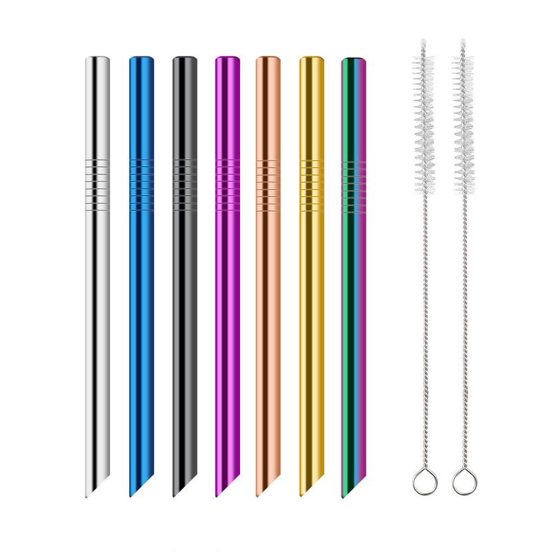 Set 7 straw boleh guna semula untuk minum teh buih + berus bersih ...