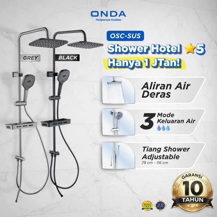 Promo ONDA Rain Shower Tiang Shower Column Komplit dengan Rak Sabun ...