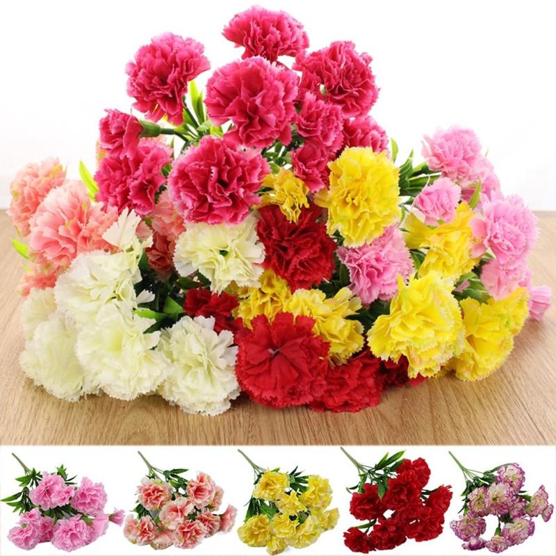 High Quality 11Heads Artificial Carnation UV Resistant Simulation ...