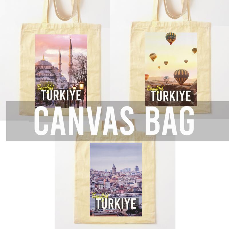 Turkey Turkiye Istabul Souvenir 12oz Canvas Bag Tote Bags Cotton ...