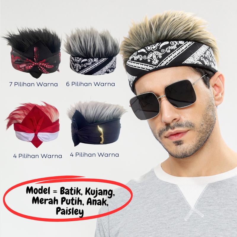 Topi Rambut Topi Udeng Modern/Blangkon/Udeng Rambut Bulu Korea - Shop ...