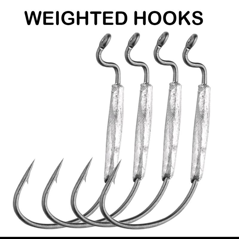 WEIGHTED HOOK CRANK HOOK SOFT PLASTIC HOOK LEAD HOOK JIG HOO - TikTok ...