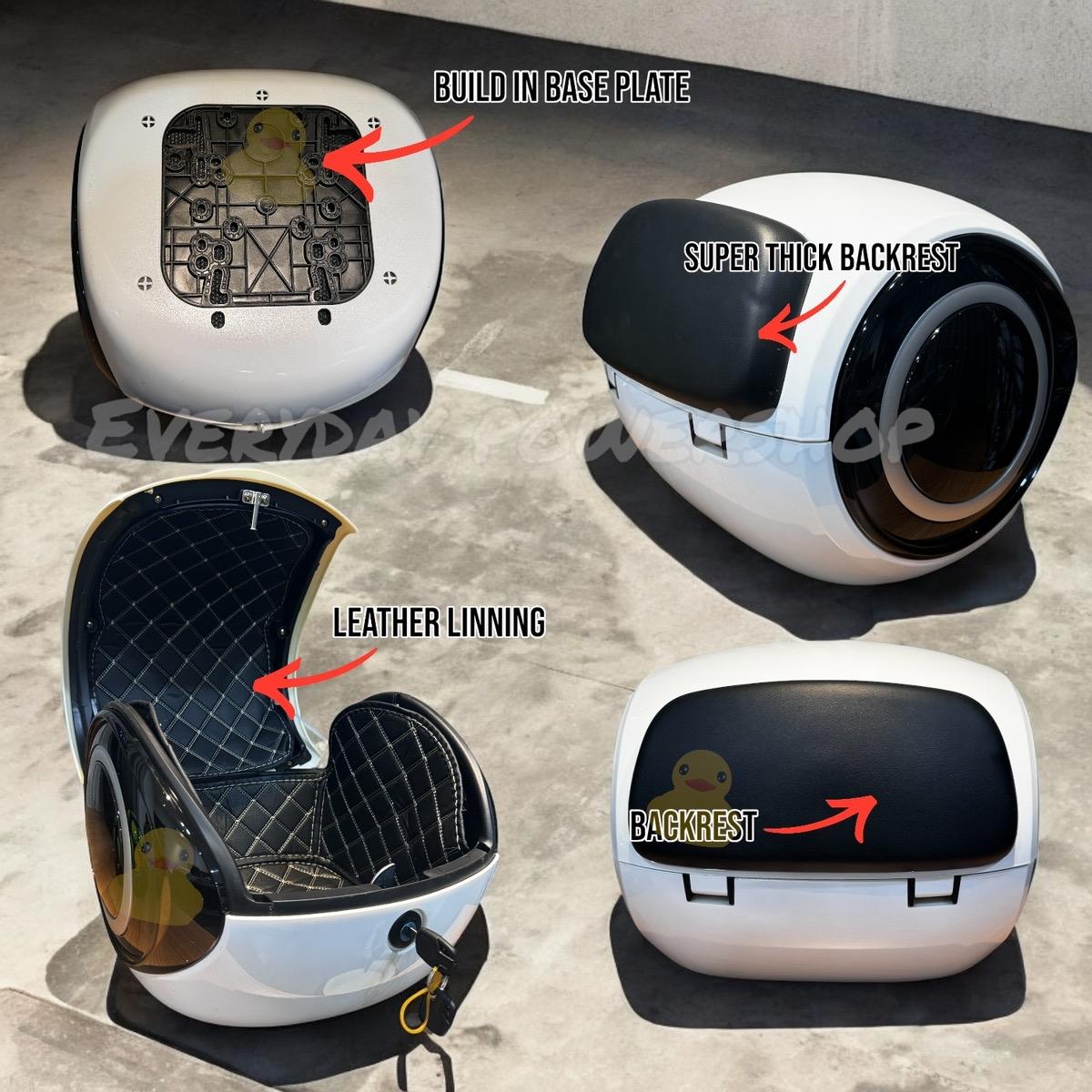 Siput Topbox 35Liter Waterproof Alien Tail Top Box with Leather Inner ...
