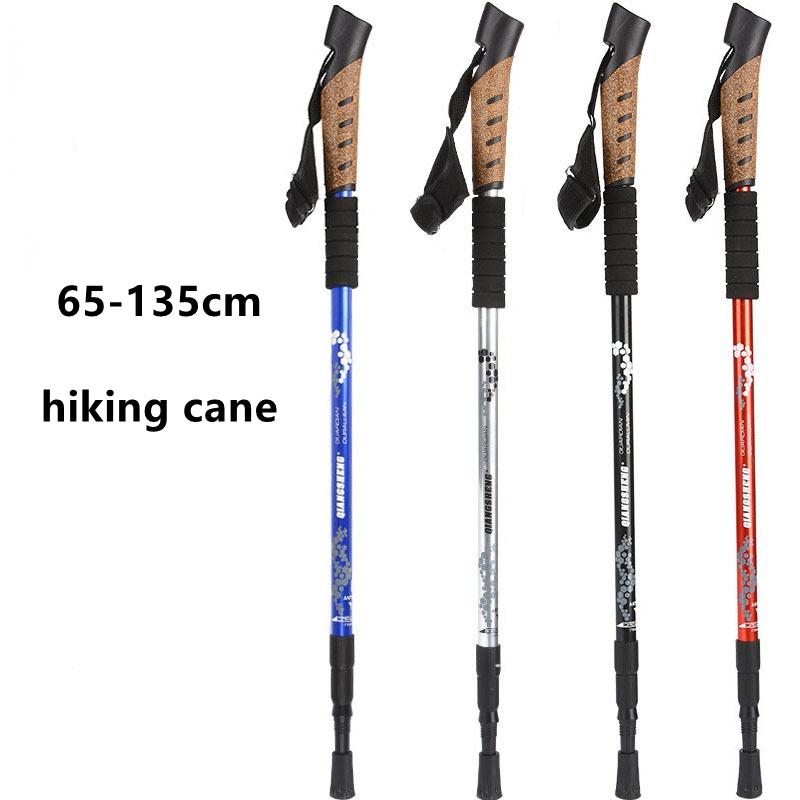 65-135cm 3-section telescopic aluminum alloy hiking cane for - TikTok ...