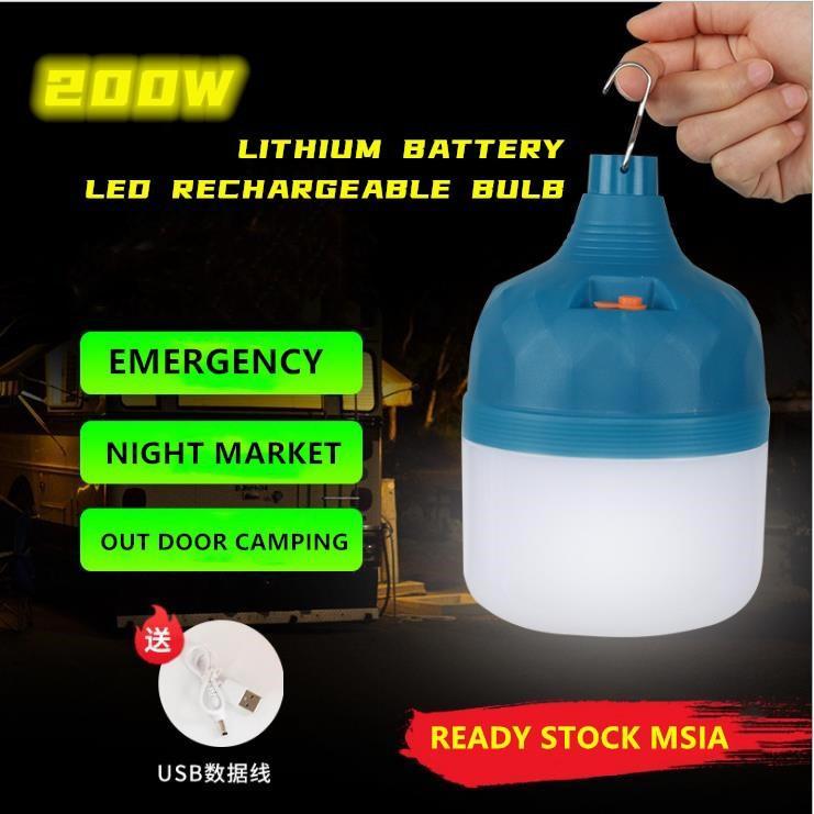 200W Portable Usb Led Bulb Rechargerable Lamp Charging - TikTok Shop ...