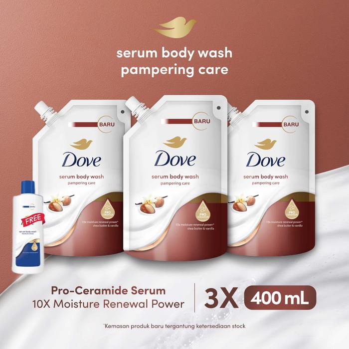 Promo [FREE Dove Moisture Renew 70ml] Buy 3 Dove Serum Body Wash Pro ...