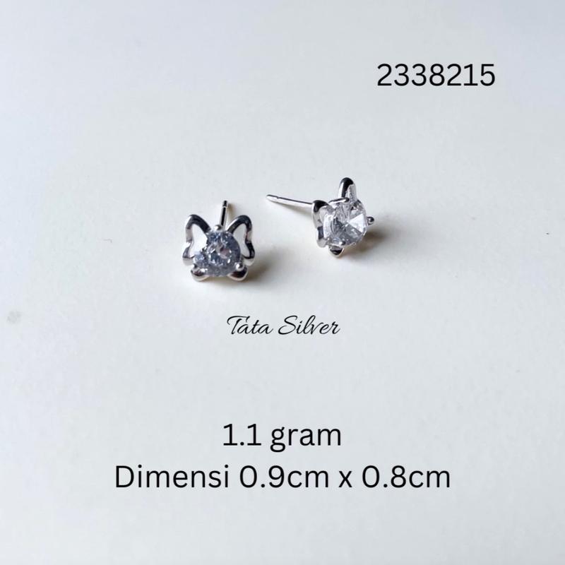 Anting Tusuk Batu Satu Kupu Cantik Perak Lapis Emas (925 Sterling ...