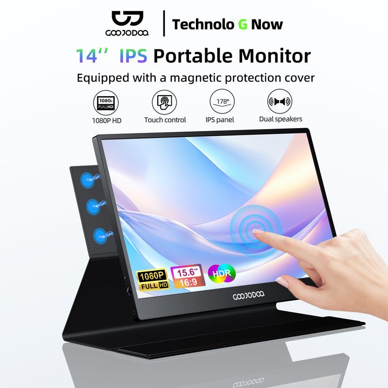 GOOJODOQ Portable Monitor 14" Touchscreen Portable Monitor 1080p - Shop ...