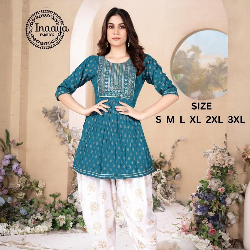 Ready to Wear Embroidery Printed Top And Plazo Dhoti Traditional ...