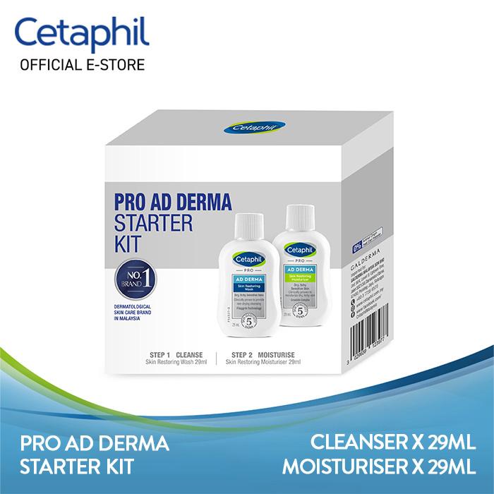 CETAPHIL PRO AD DERMA STARTER KIT ( BODY WASH 29ML + LOTION 29ML ...