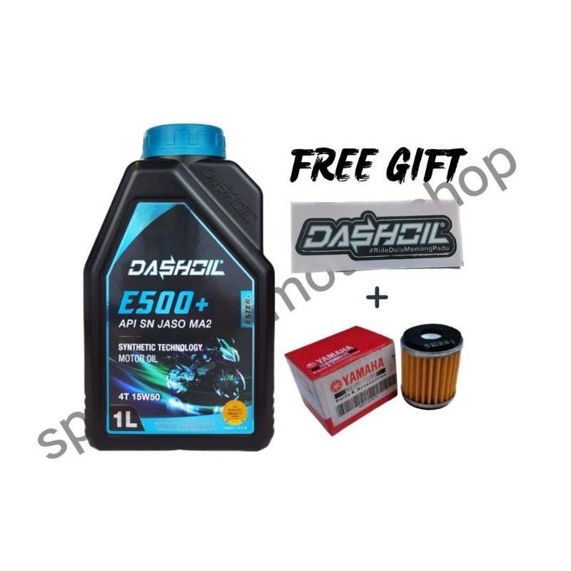 DASHOIL E500+ API SB JASO MA2 ESTER 4T 1L(FREE OIL FILTER&STICKER ...