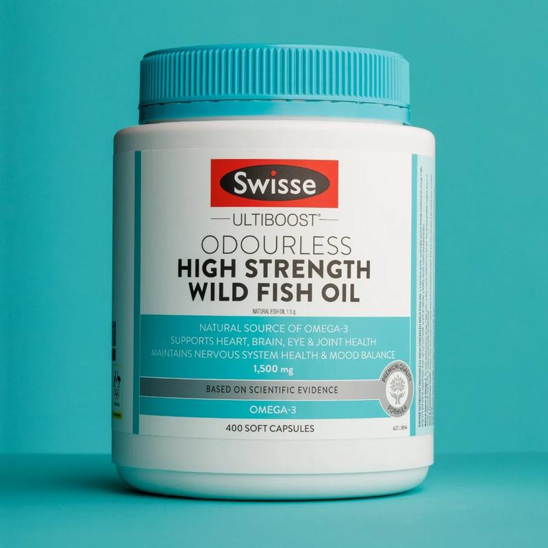 Swisse Odourless High Strength Wild Fish Oil 1500mg, 400 Capsules ...