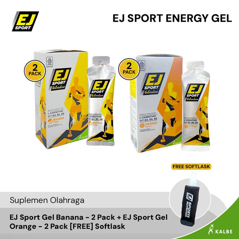 EJ Sport Gel Banana - 2 Pack & EJ Sport Gel Orange - 2 Pack - Energy ...