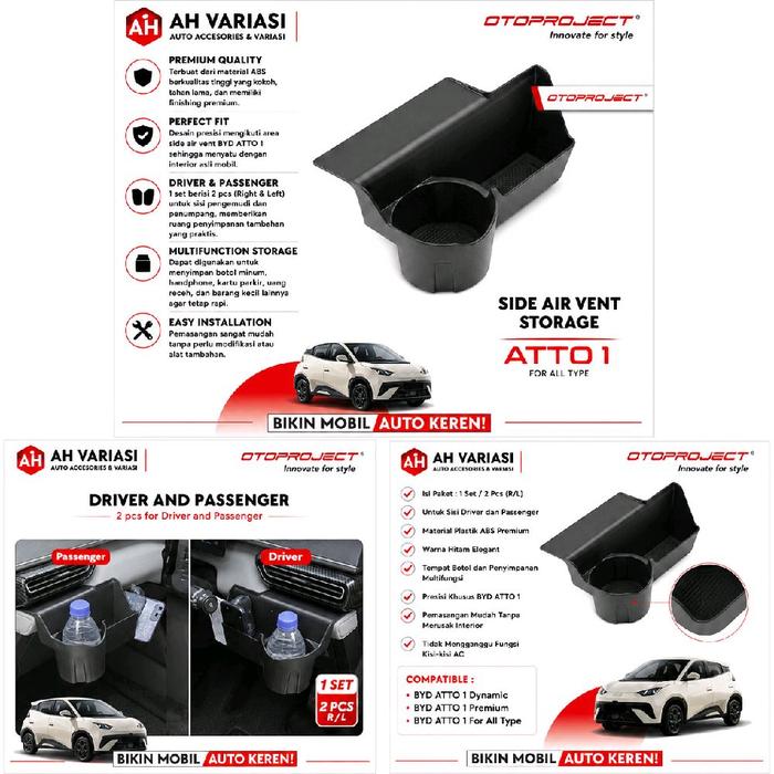 Promo Otoproject Side Vent Storage Atto 1 - Front Cup Holder Storage ...