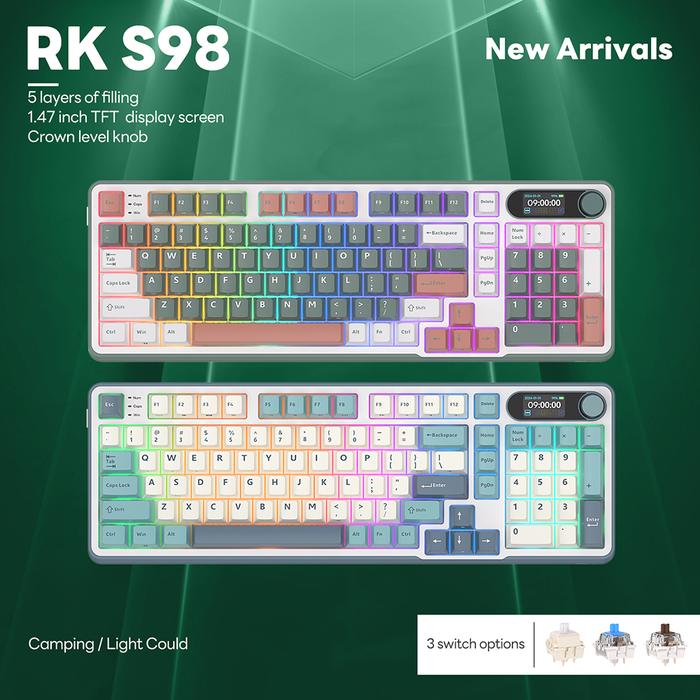 Promo Keyboard Mekanik RK S98 RK ROYAL KLUDGE Tri-mode Hot-swap RGB ...