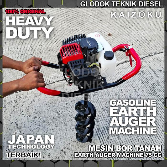 Jual Kaizoku Mesin Bor Tanah 75 cc Heavy Duty Earth Auger Drill Machine ...