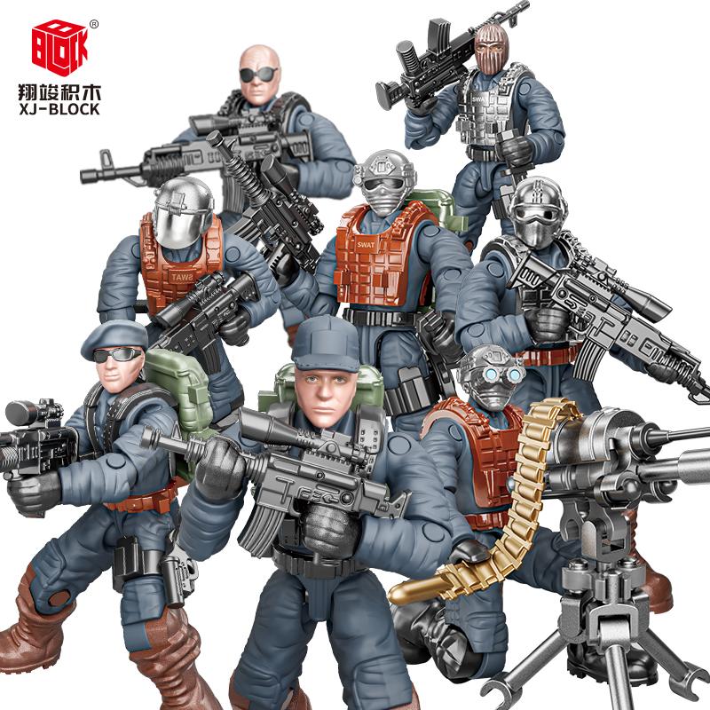 Mainan Tokoh Aksi, Polis SWAT, Set Mega Blok Bangunan, Minifigure ...