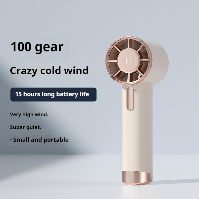 Mini Fan Rechargeable Strong Wind 100 Gear Wind Speed Electric - TikTok ...