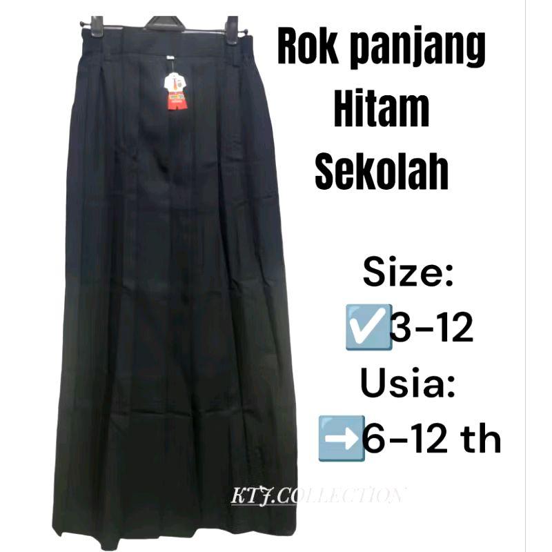 Rok panjang hitam sekolah SD-MI usia 6-12 tahun rok seragam sekolah ...