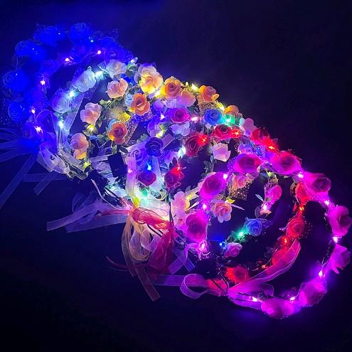 Bando Bunga Mahkota Led Warna Warni Bando Pesta - Shop | Tokopedia